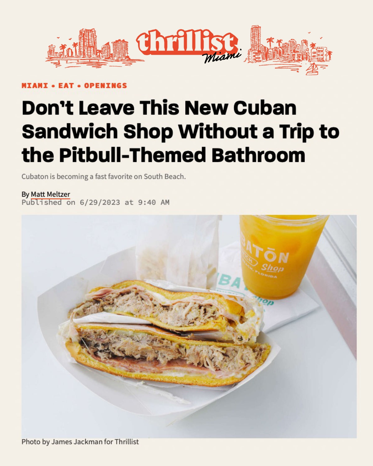 Authentic Cuban Sandwich in Miami Beach – Cubaton Sandwich Shop